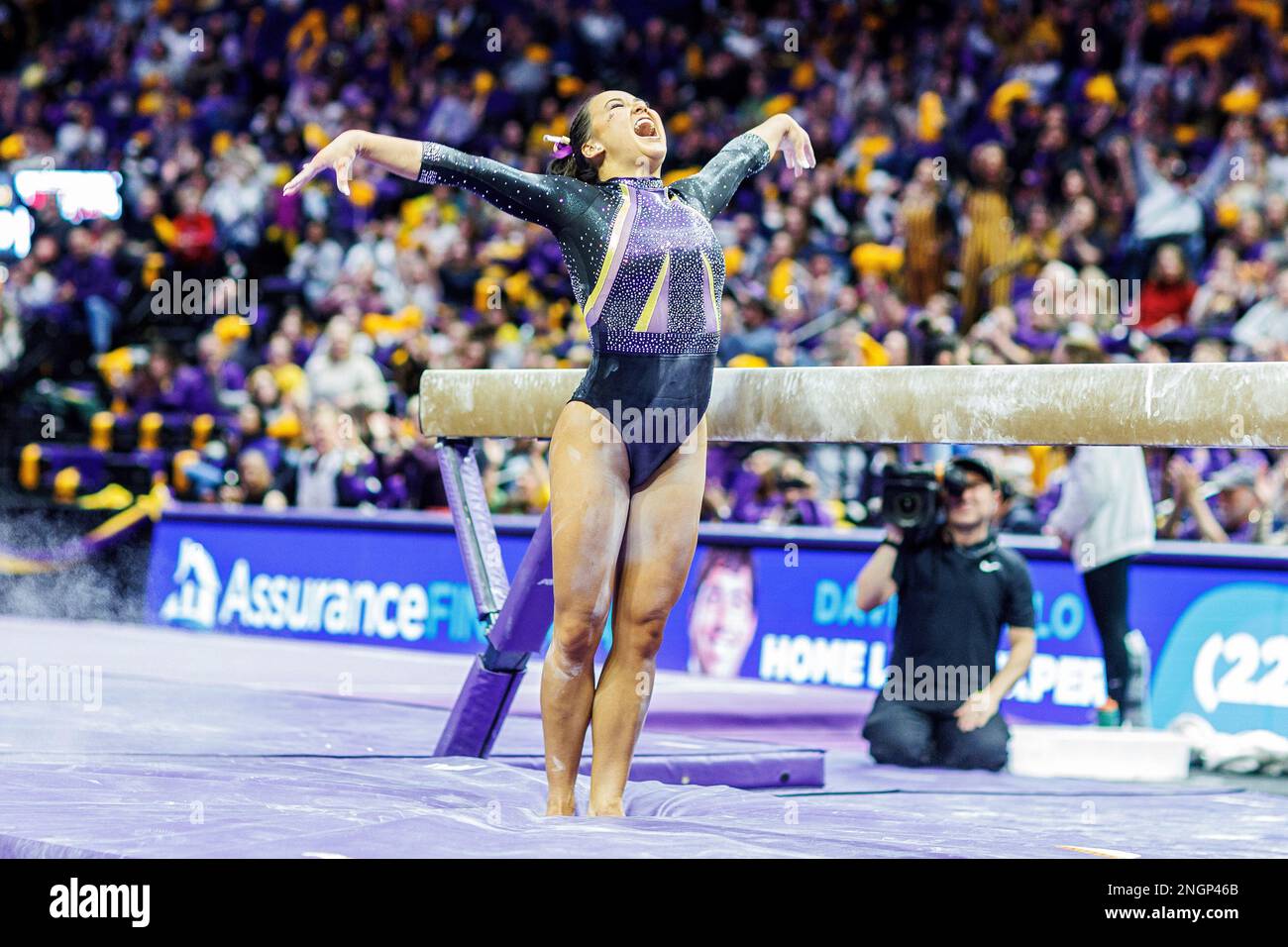 BATON ROUGE, LA - FEBRUARY 17: LSU Tigers gymnast Aleah Finnegan ...