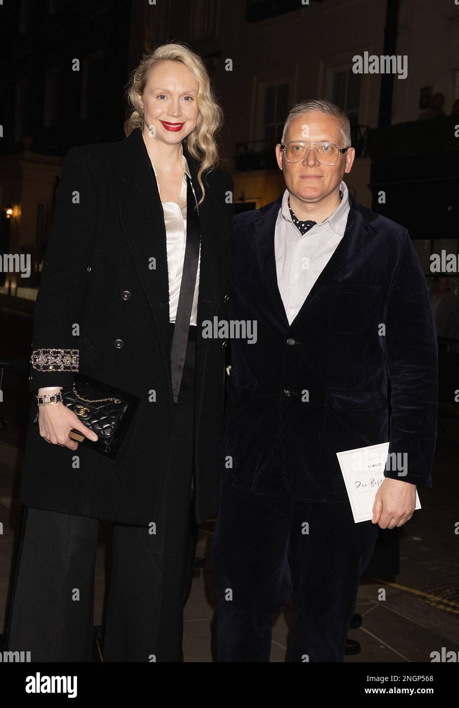 Gwendoline Christie and Giles Deacon arriving at the Charles Finch and ...