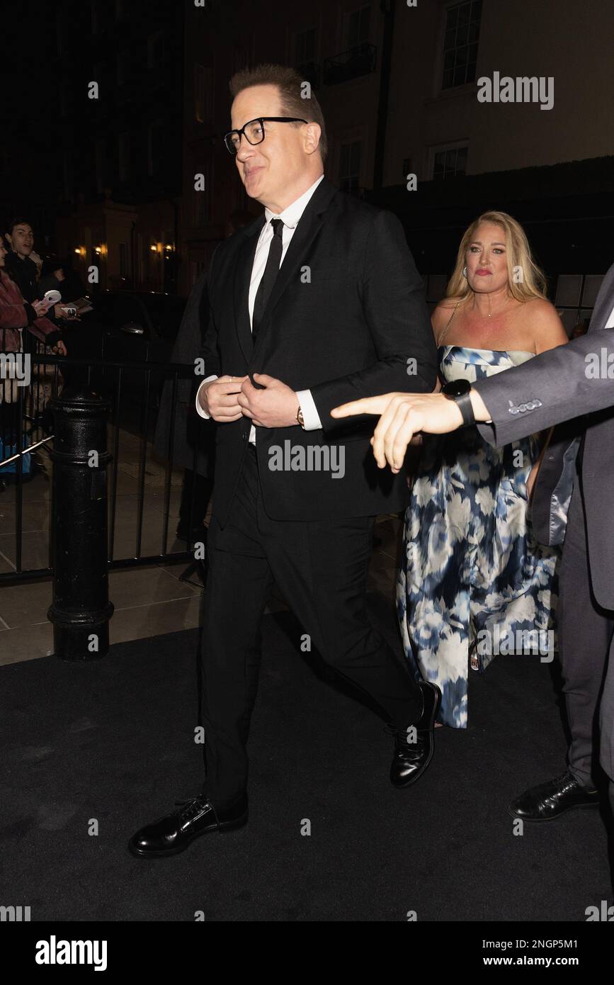 Brendan Fraser and Jeanne Moore arriving at the Charles Finch and ...