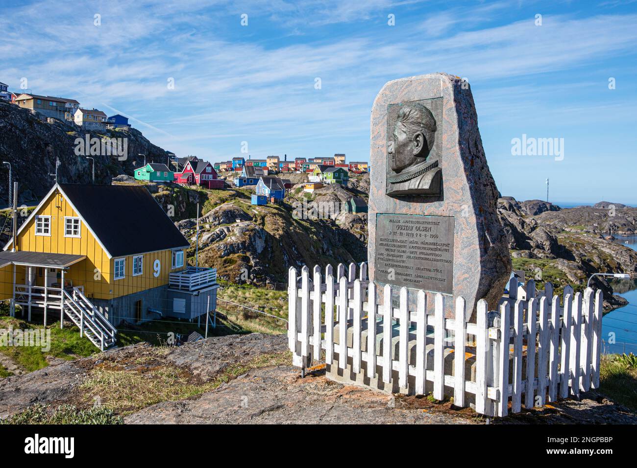 A view of the monument dedicated to Gustav Larsen in the city of ...