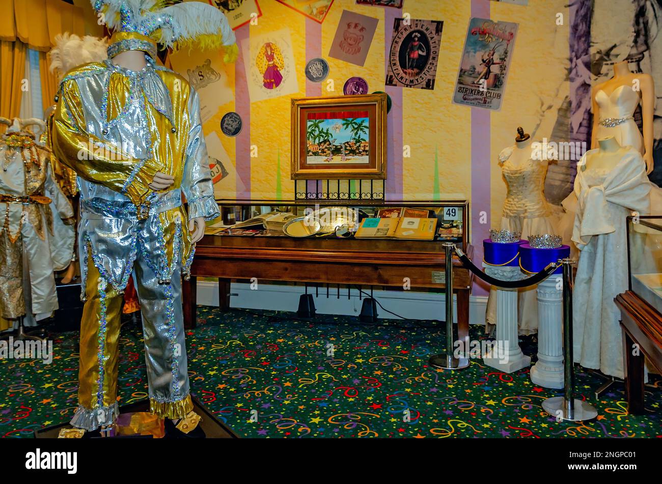 A Fifty Funny Fellows costue from 1927 is displayed with other Mardi ...