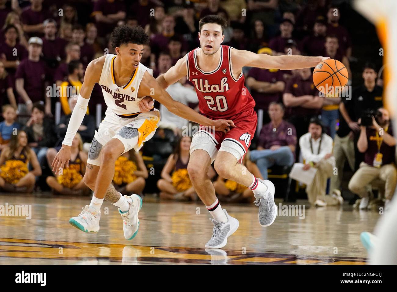 Utah's Lazar Stefanovic (10) brings the ball up court against Arizona ...