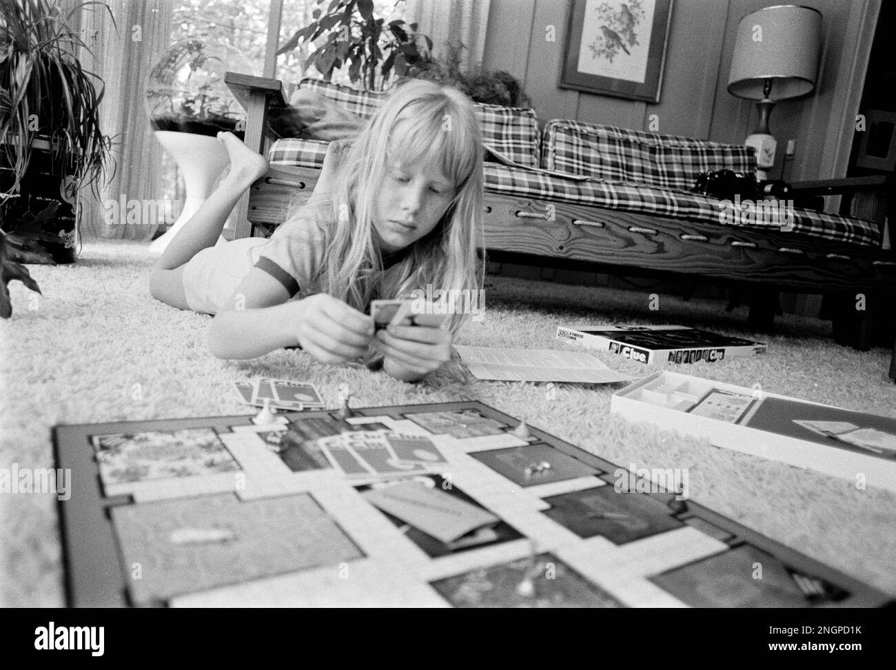 Amy Carter - daughter of Jimmy and Rosalynn Carter - plays a board game ...