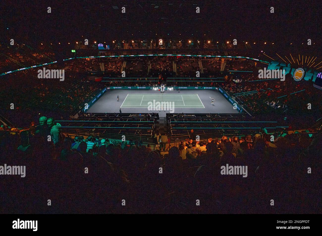 ROTTERDAM, THE NETHERLANDS - FEBRUARY 17 : view over centercourt in ...