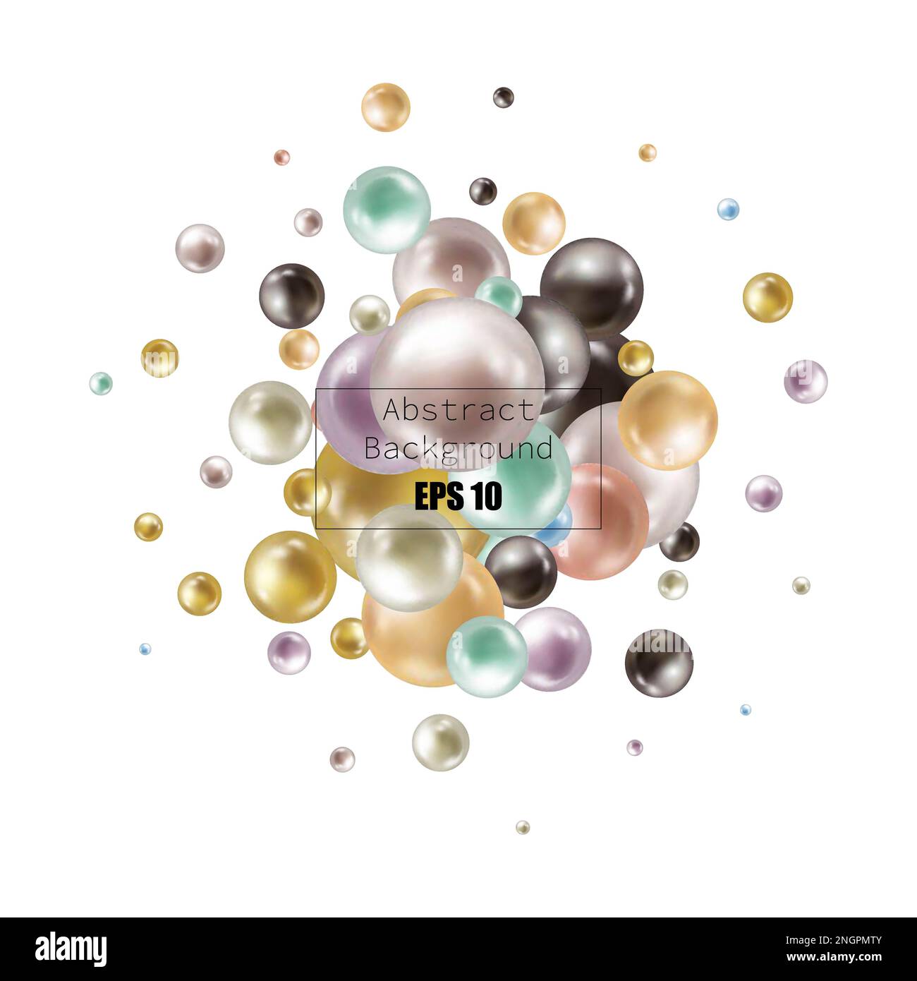 Background with color balls, blur effect. 3d round spheres. Geometric ...