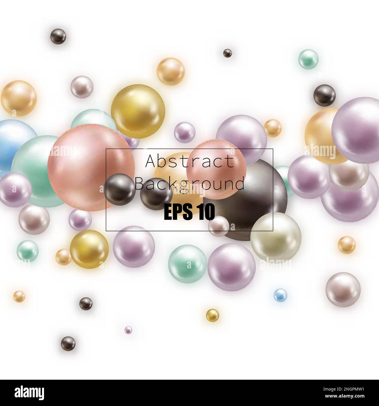 abstract pattern with glass blue balls or precious pearls. Glossy ...