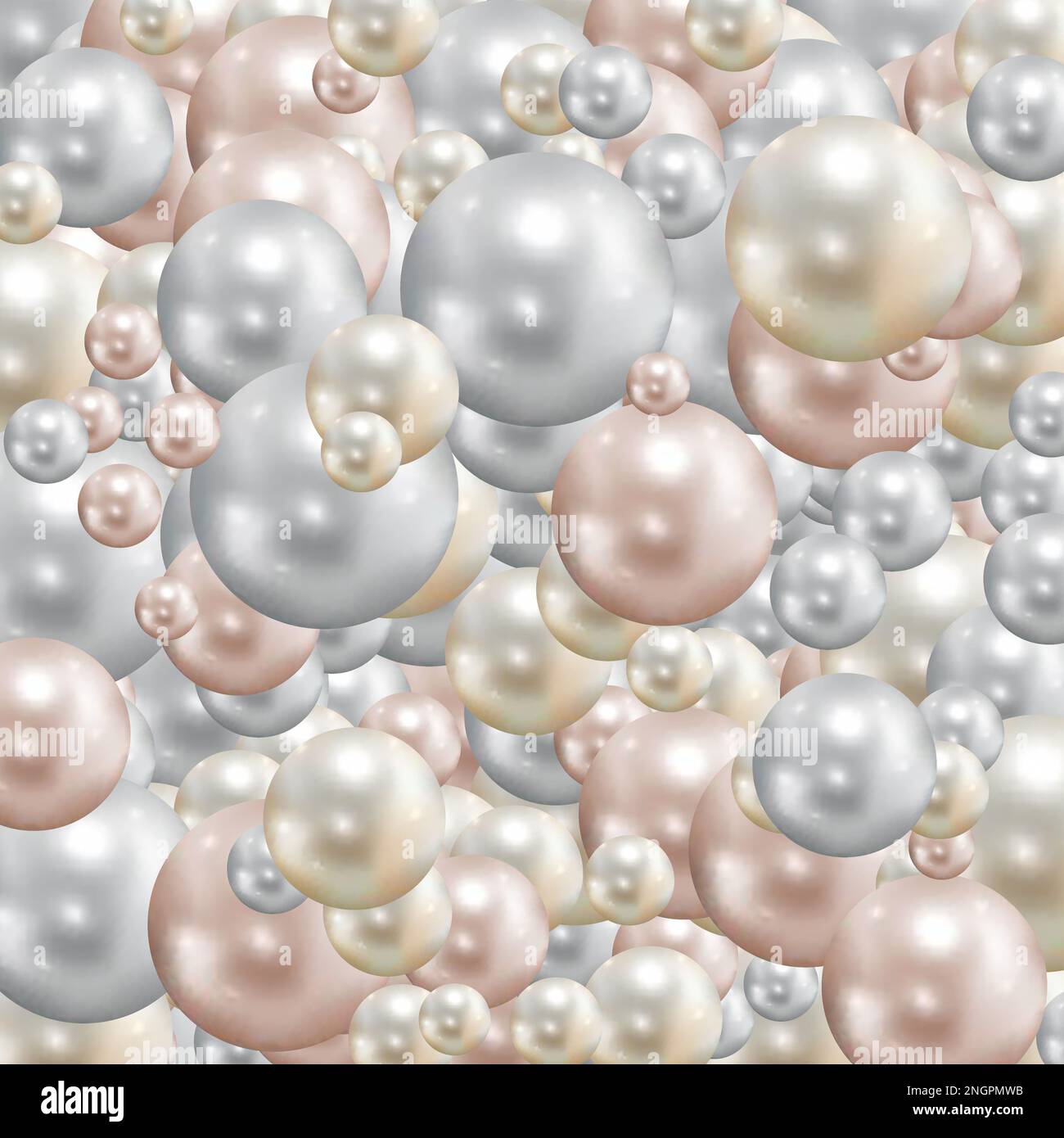 Elegant 3D Pearls. Pearl Beads. Treasure realistic design Stock Photo ...