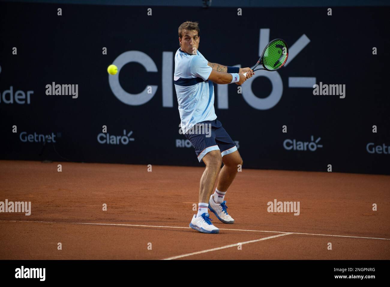 Rio De Janeiro, Brazil. 18th Feb, 2023. Hugo Gaston (FRA) X Felipe ...