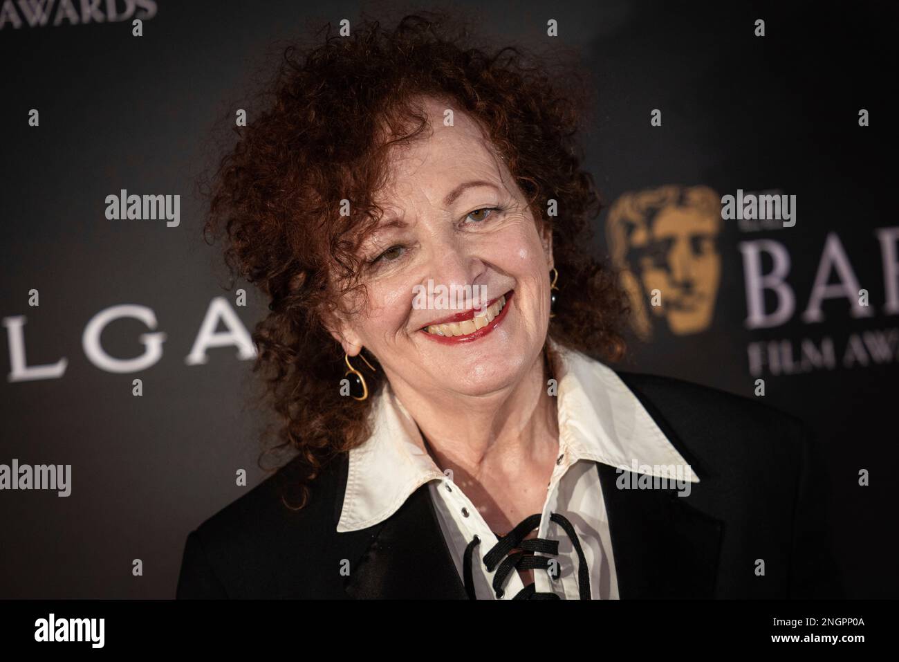 Nancy Goldin poses for photographers upon arrival for the BAFTA ...