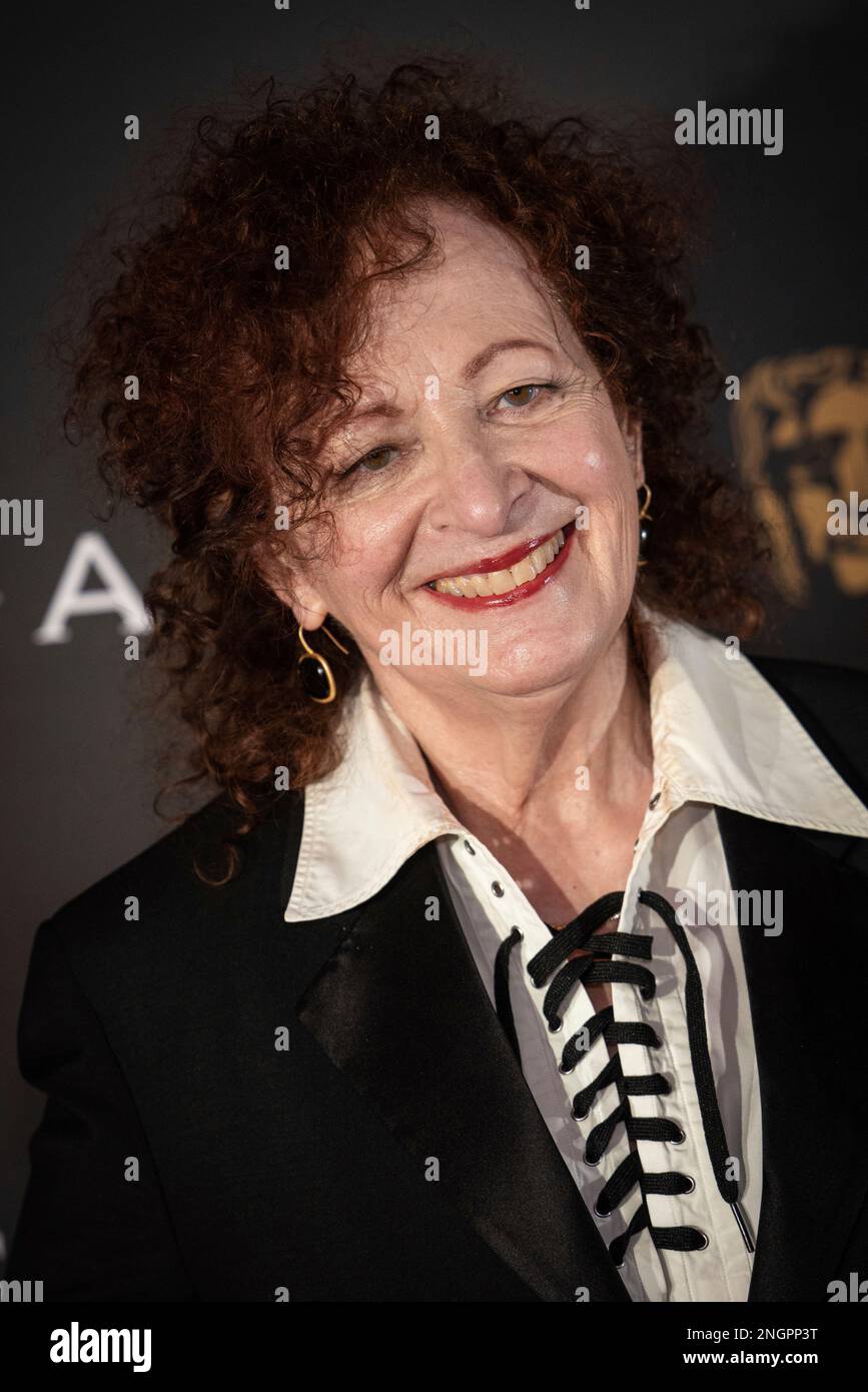 Nancy Goldin poses for photographers upon arrival for the BAFTA ...