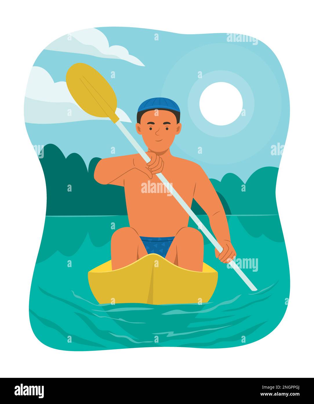 Outdoor leisure by river Stock Vector Images - Alamy