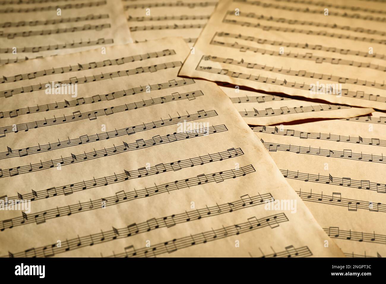 Many old note sheets as background, closeup Stock Photo - Alamy