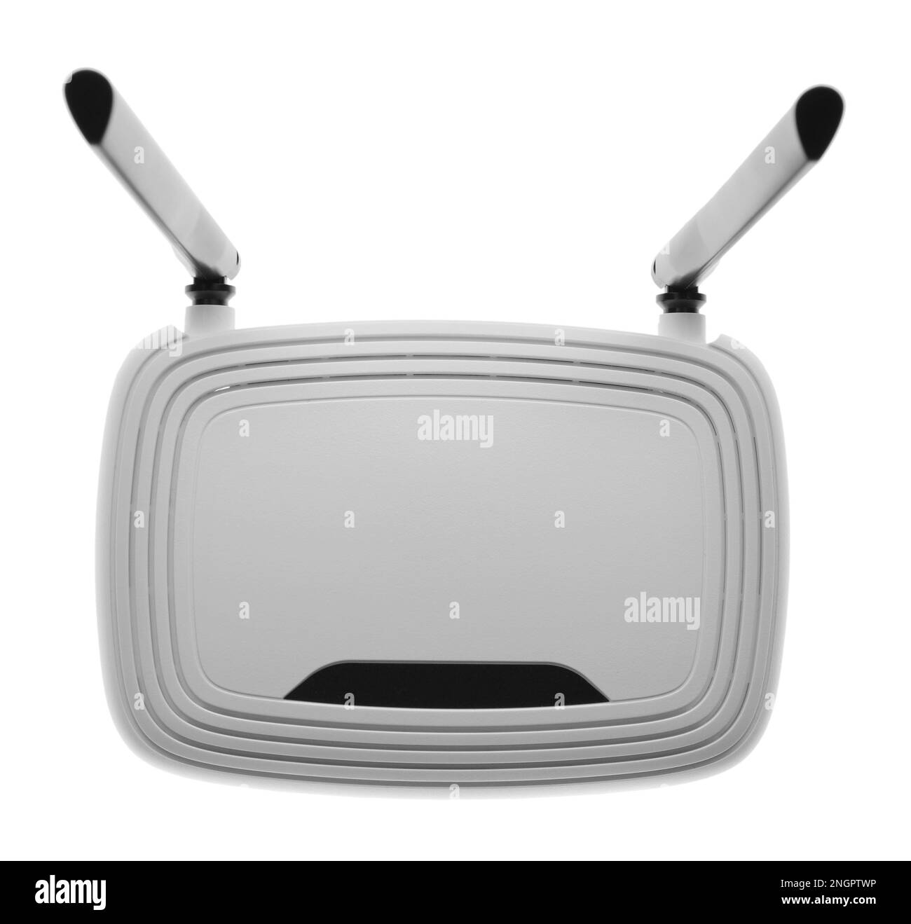 Modern Wi-Fi router on white background, top view Stock Photo - Alamy