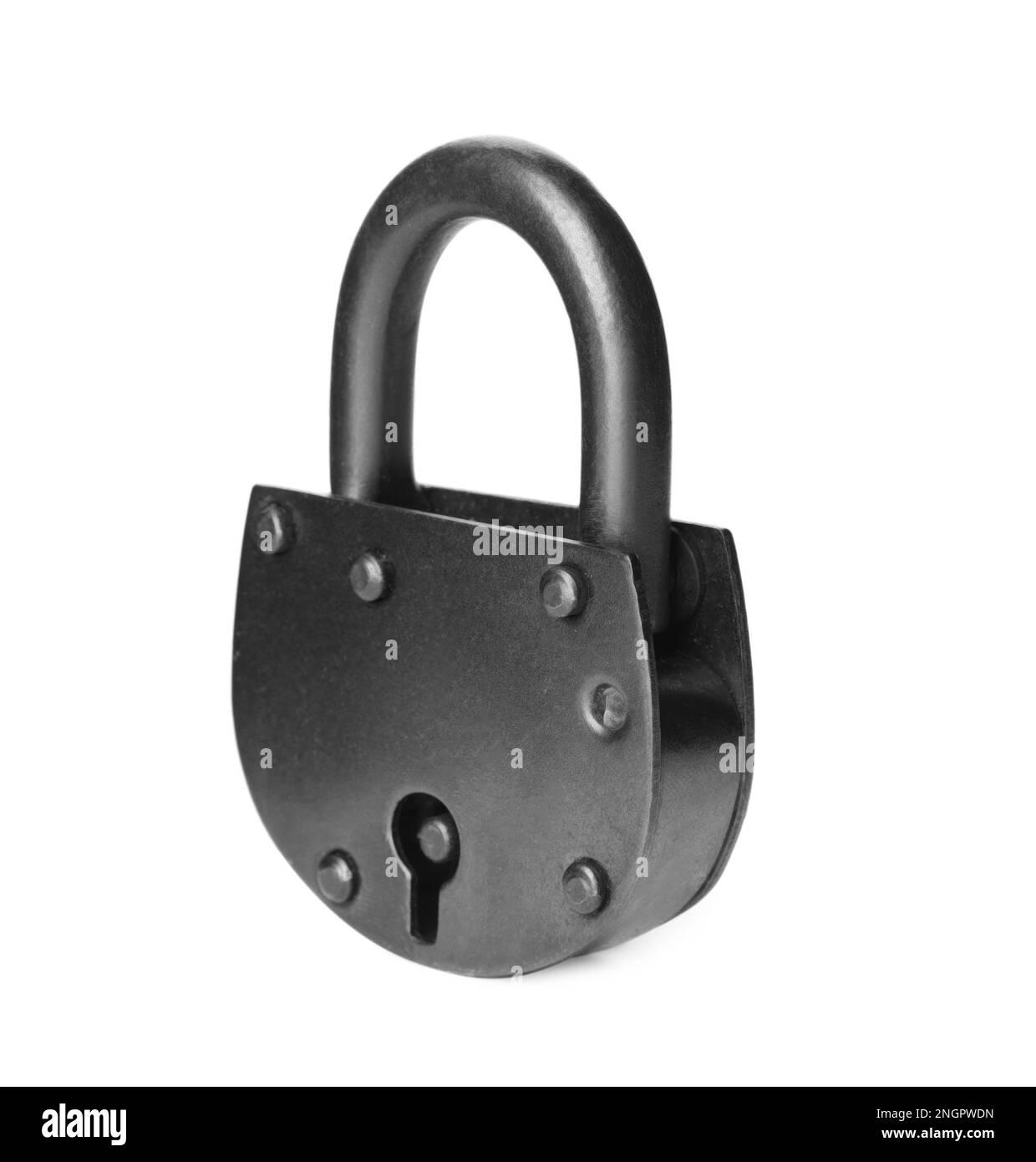 Modern padlock isolated on white. Safety and protection Stock Photo - Alamy
