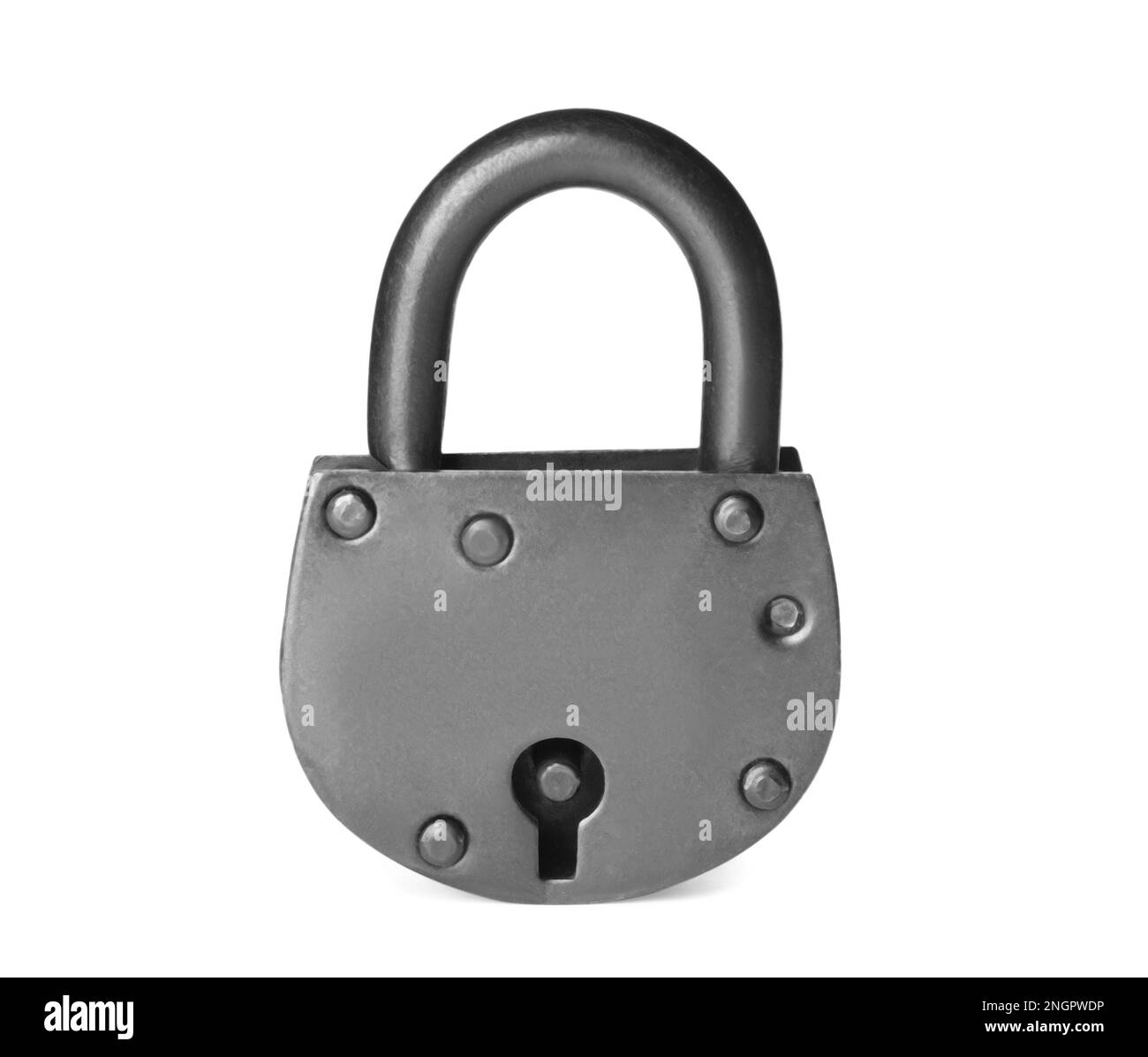 Modern padlock isolated on white. Safety and protection Stock Photo - Alamy