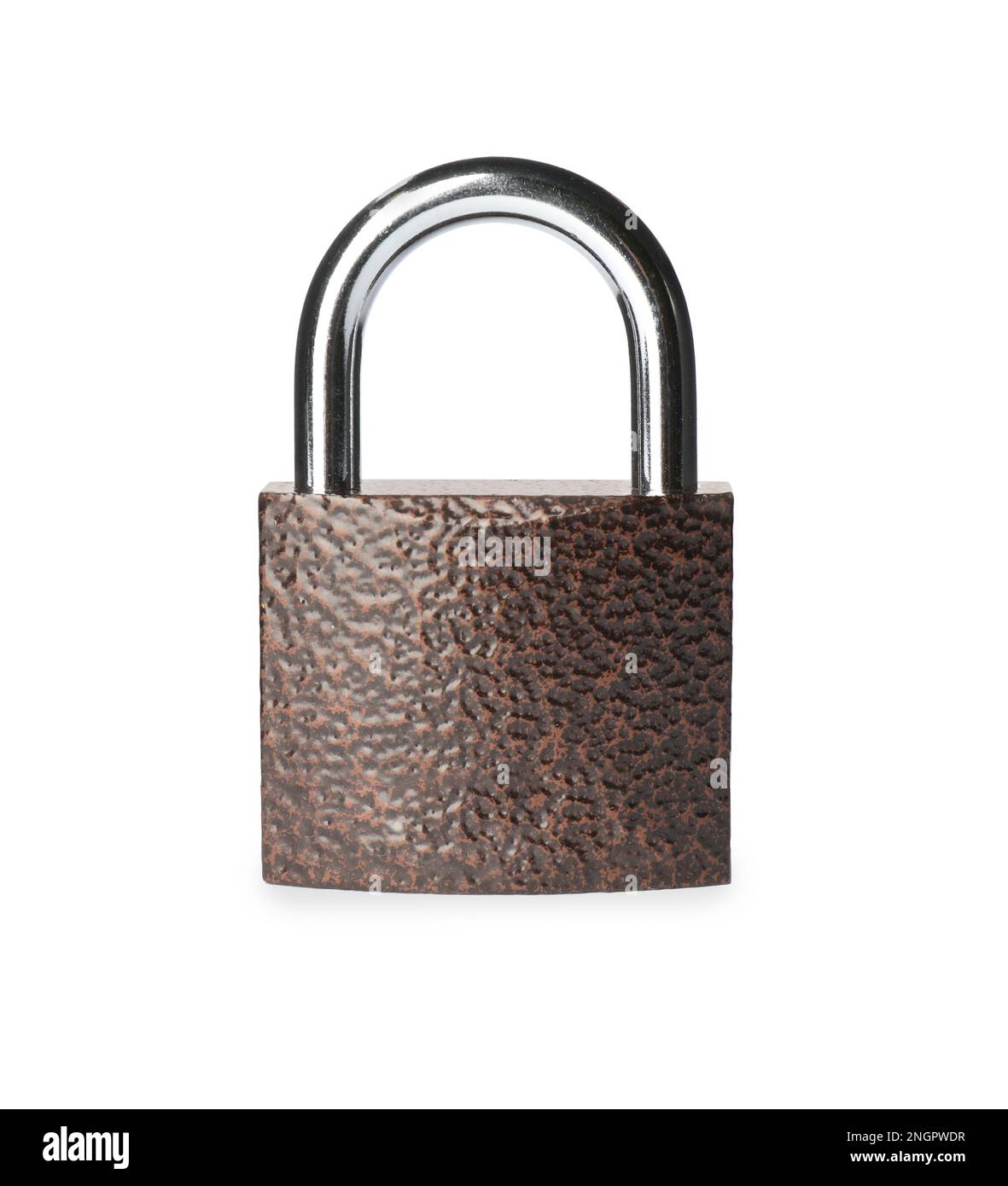 Modern padlock isolated on white. Safety and protection Stock Photo - Alamy