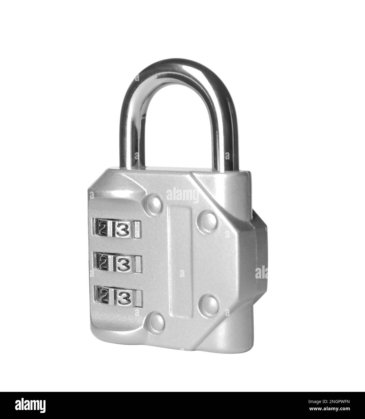 Modern padlock isolated on white. Safety and protection Stock Photo - Alamy