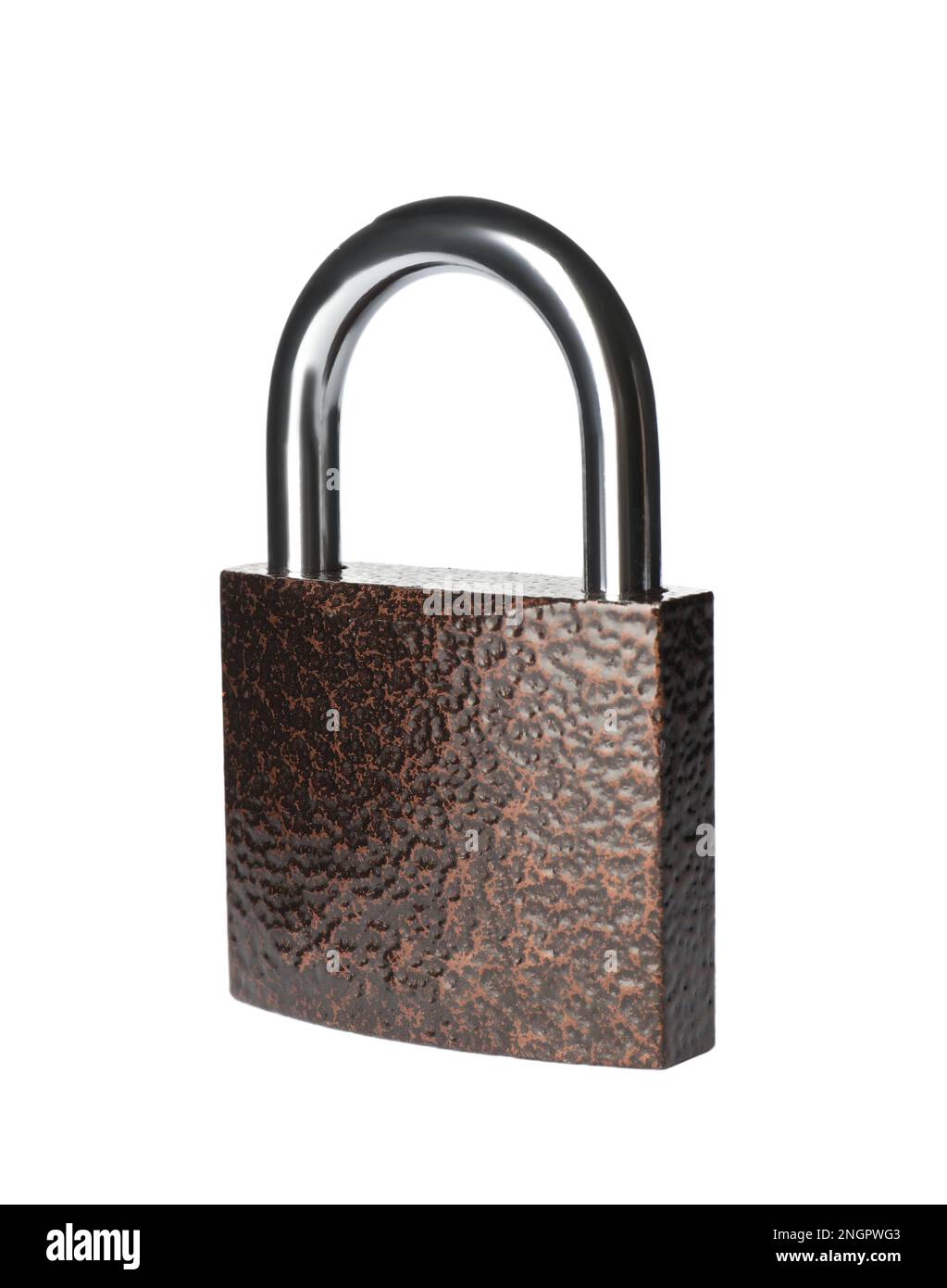 Modern padlock isolated on white. Safety and protection Stock Photo - Alamy