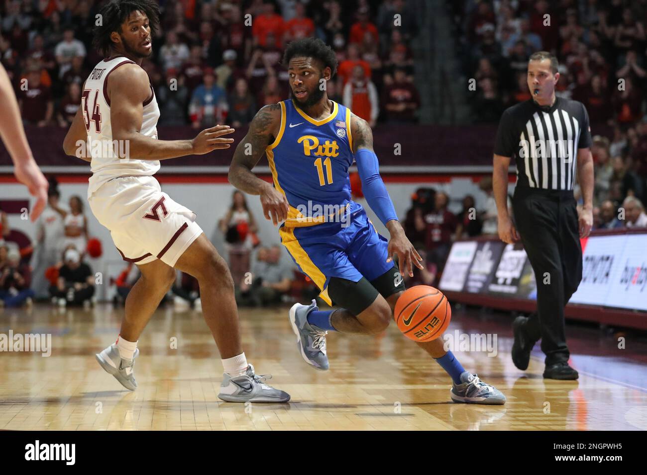 Blacksburg, Virginia, USA. 18th Feb, 2023. Pittsburgh Panthers guard ...
