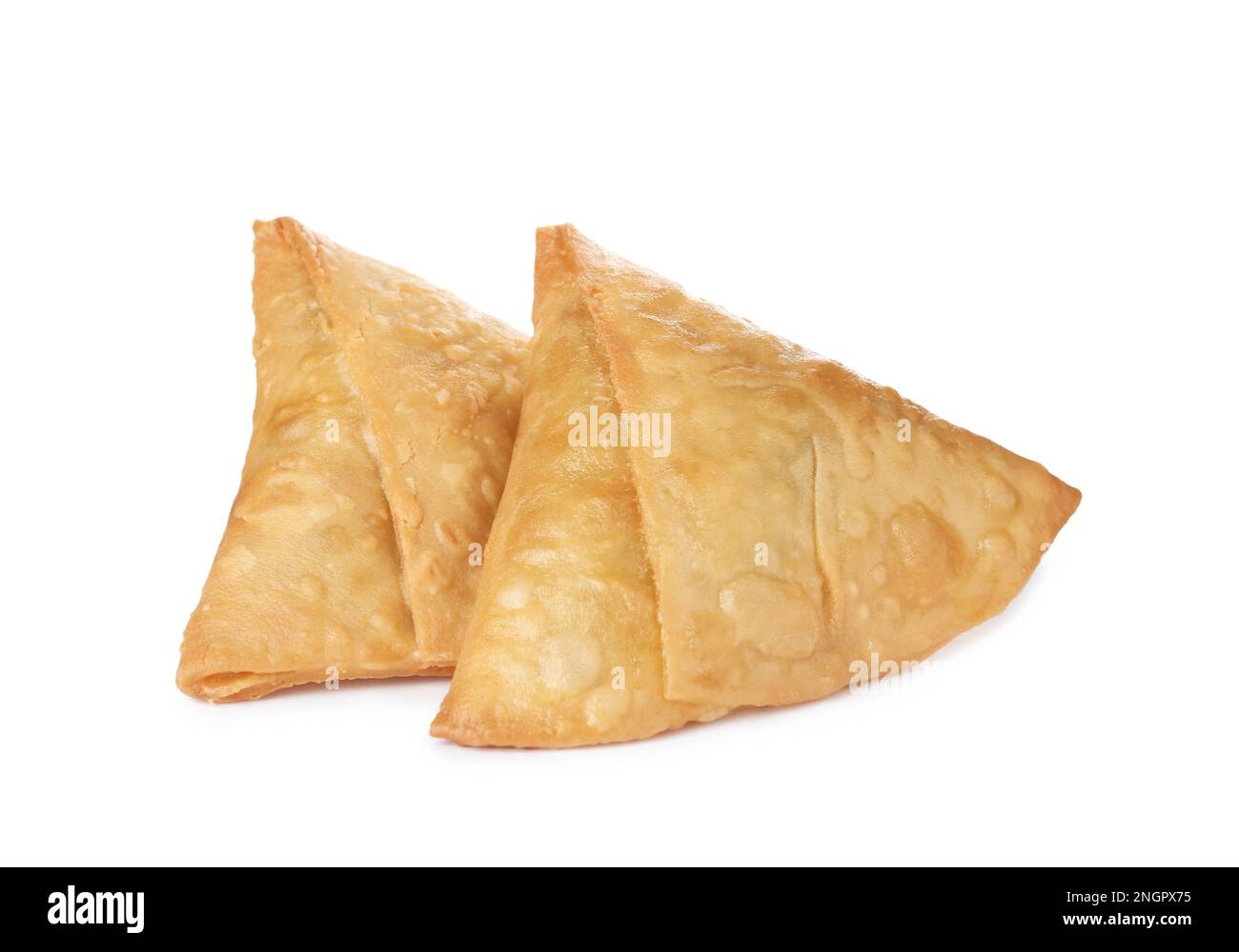 Fresh delicious crispy samosas on white background Stock Photo - Alamy