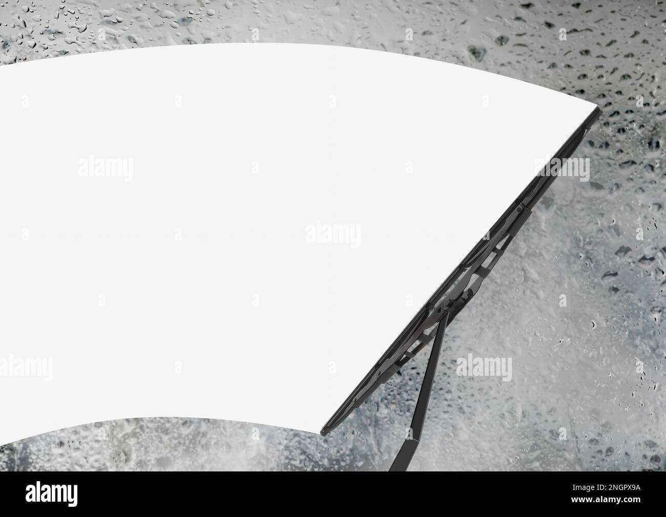 Car windshield wiper cleaning water drops from glass Stock Photo - Alamy