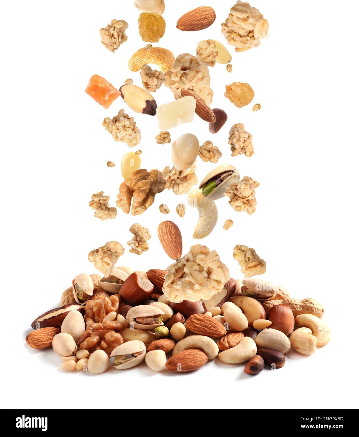 Dried fruits nuts and seed crunchy snack mix hi-res stock photography ...
