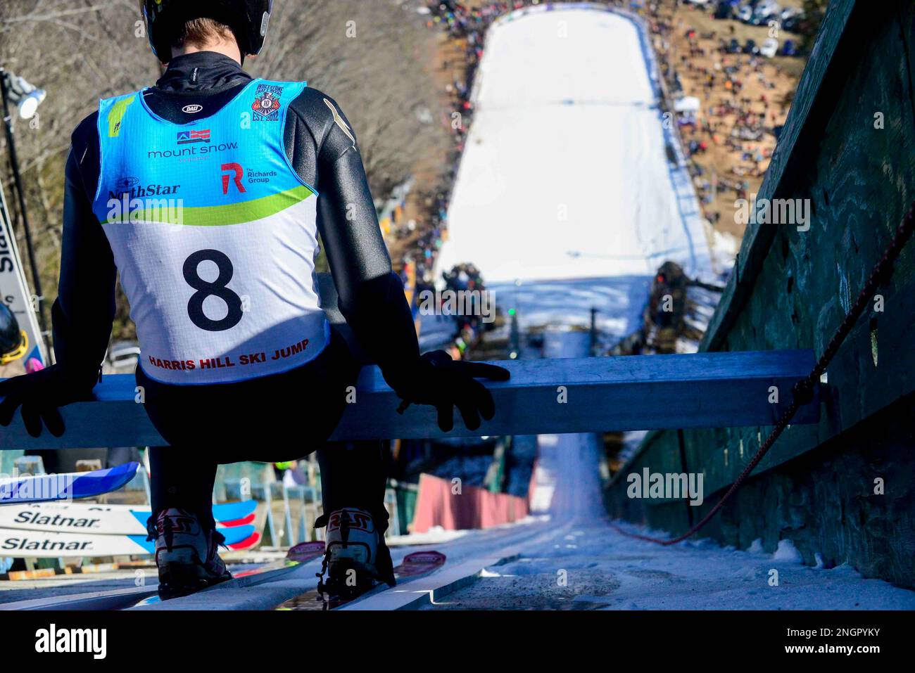 Mychal Reynolds sits on the rail before going down the run at the ...