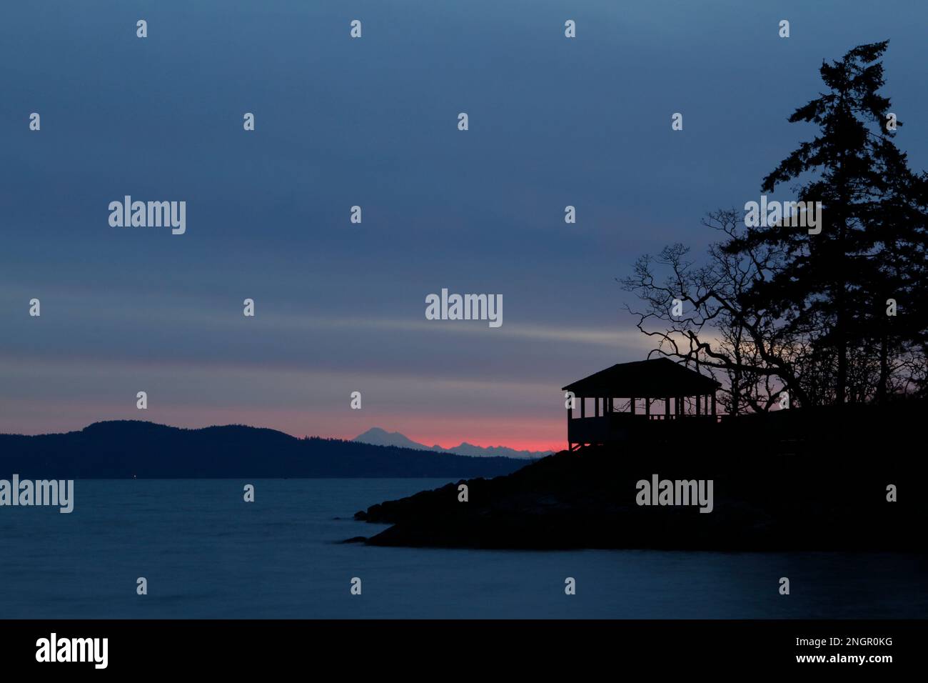 Wooden shelter structure at Finnerty Cove, near Queen Alexandra Centre ...