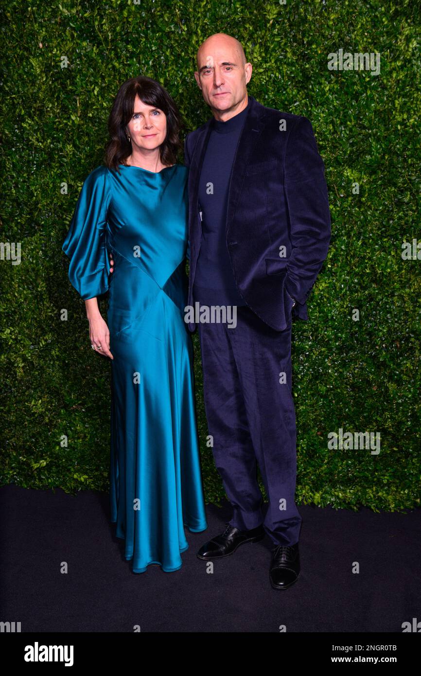 London, UK. 18 February 2023. Mark Strong and Liza Marshall attending ...