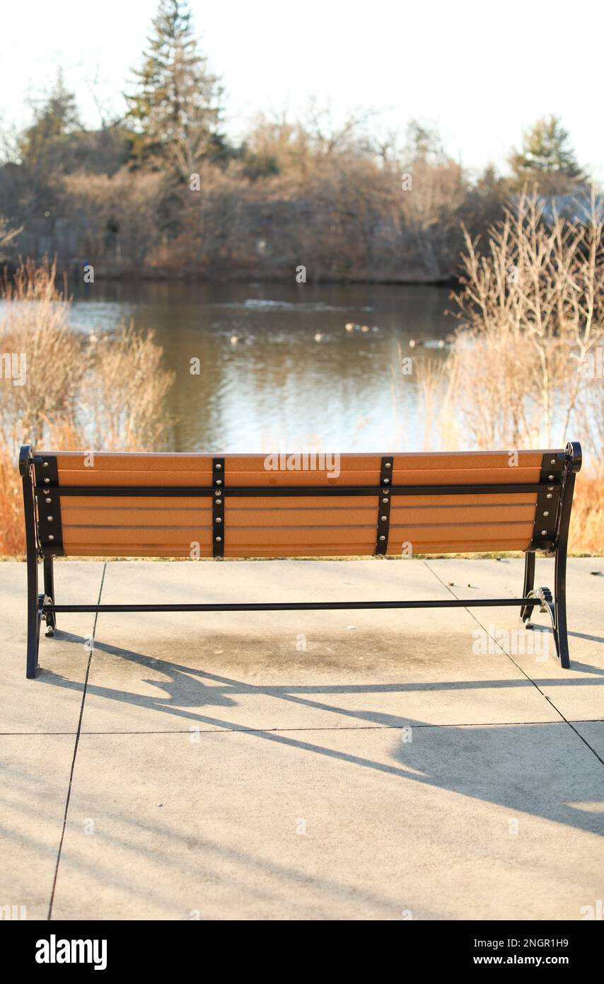 Public benches comfortable in daytime park and summer Stock Photo - Alamy