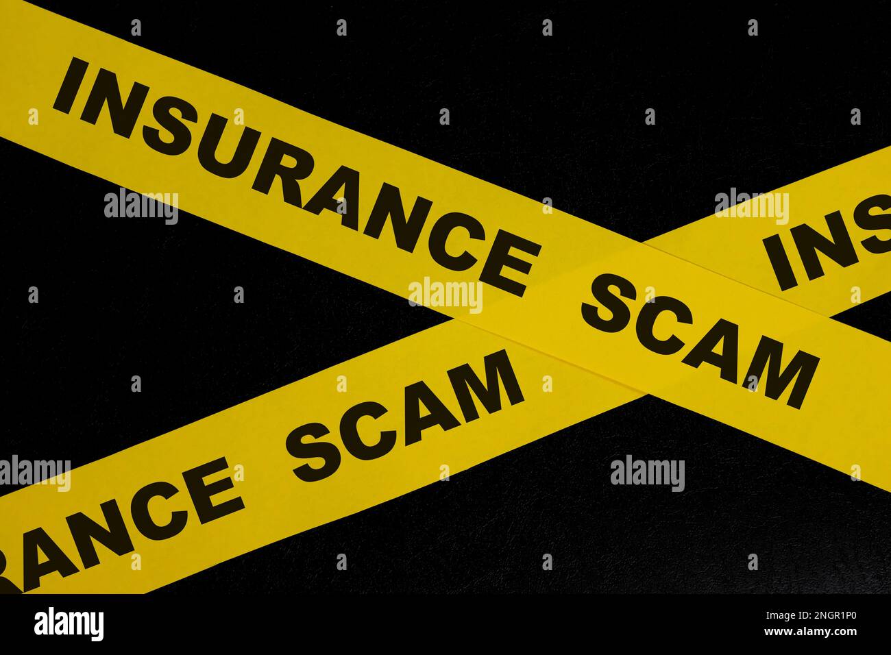 Insurance scam and fraud alert, caution and warning concept. Yellow ...