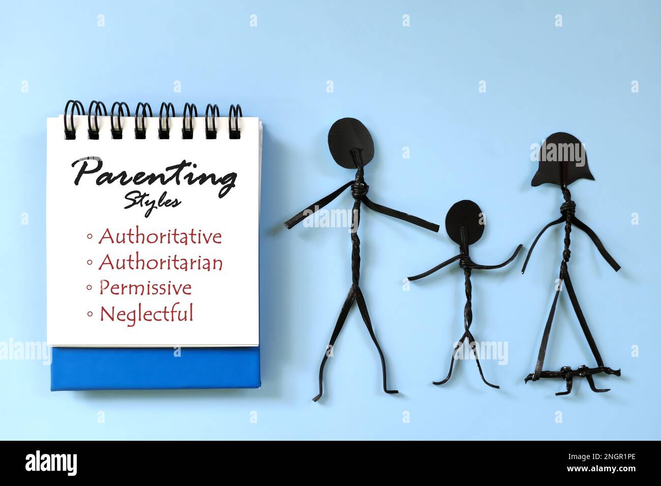 Parenting styles and four types concept. Infographic written on blue ...