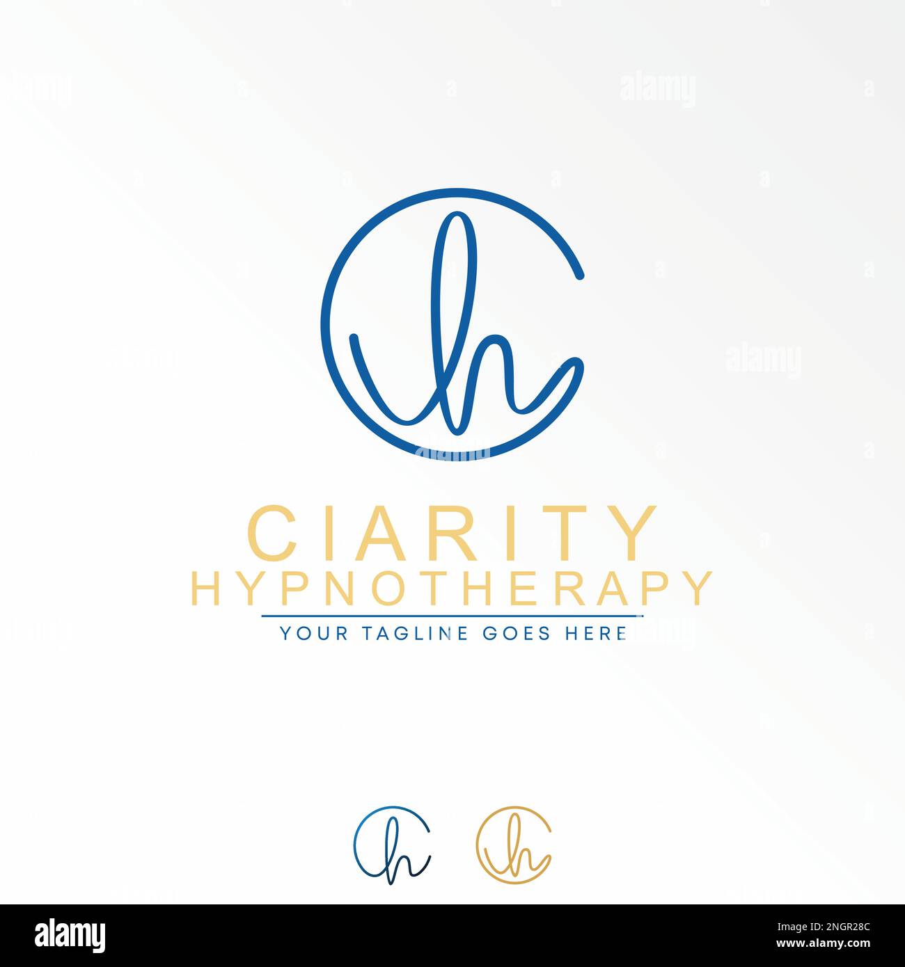 letter or word CH or HC latin sans serif line font in circle image ...