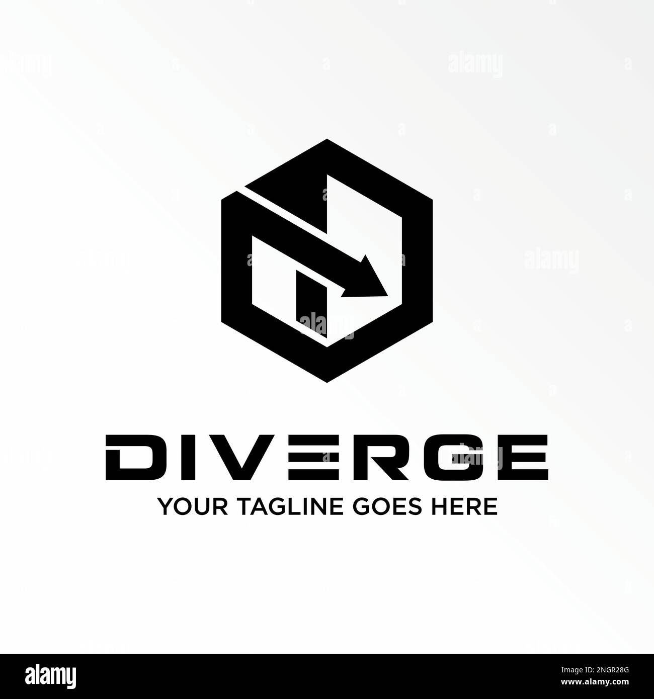 letter or word D font in hexagon and triangle with arrow image graphic ...