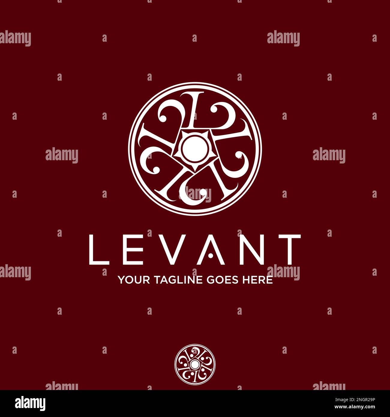 Letter or word L carving font on circle around like Motif image graphic ...
