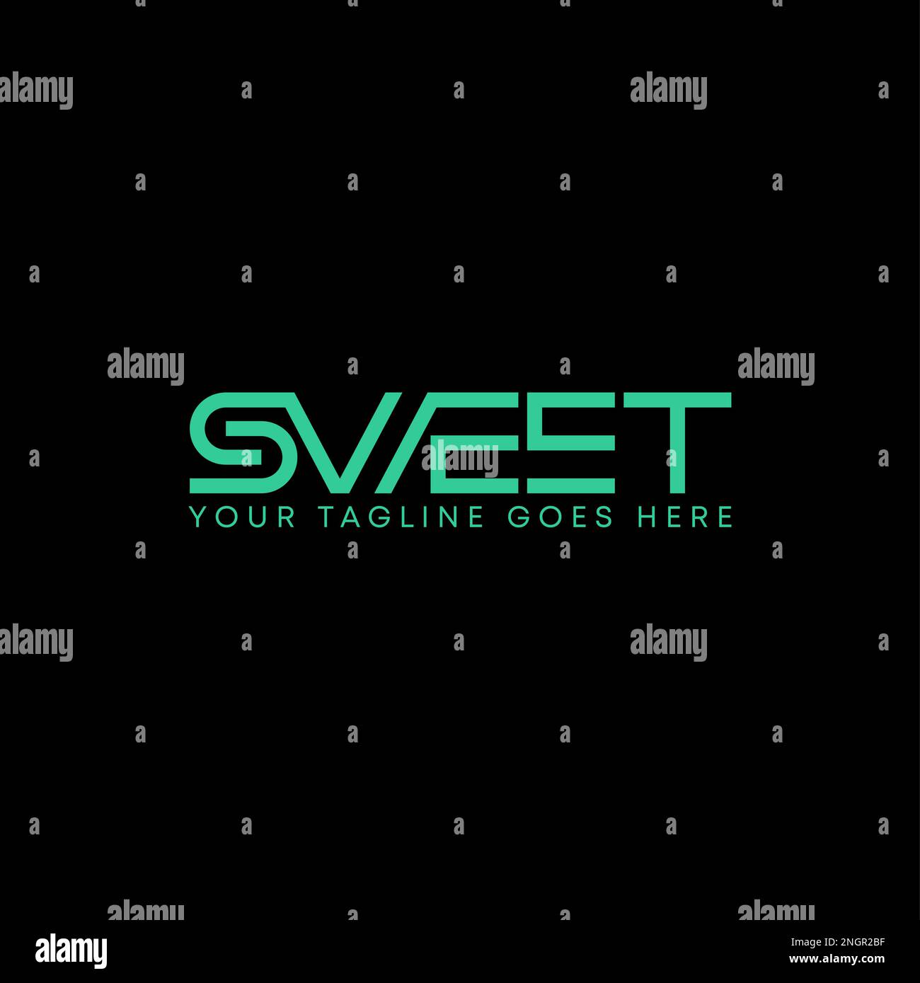 Letter or writing SWEET light font with cutting or split image graphic ...