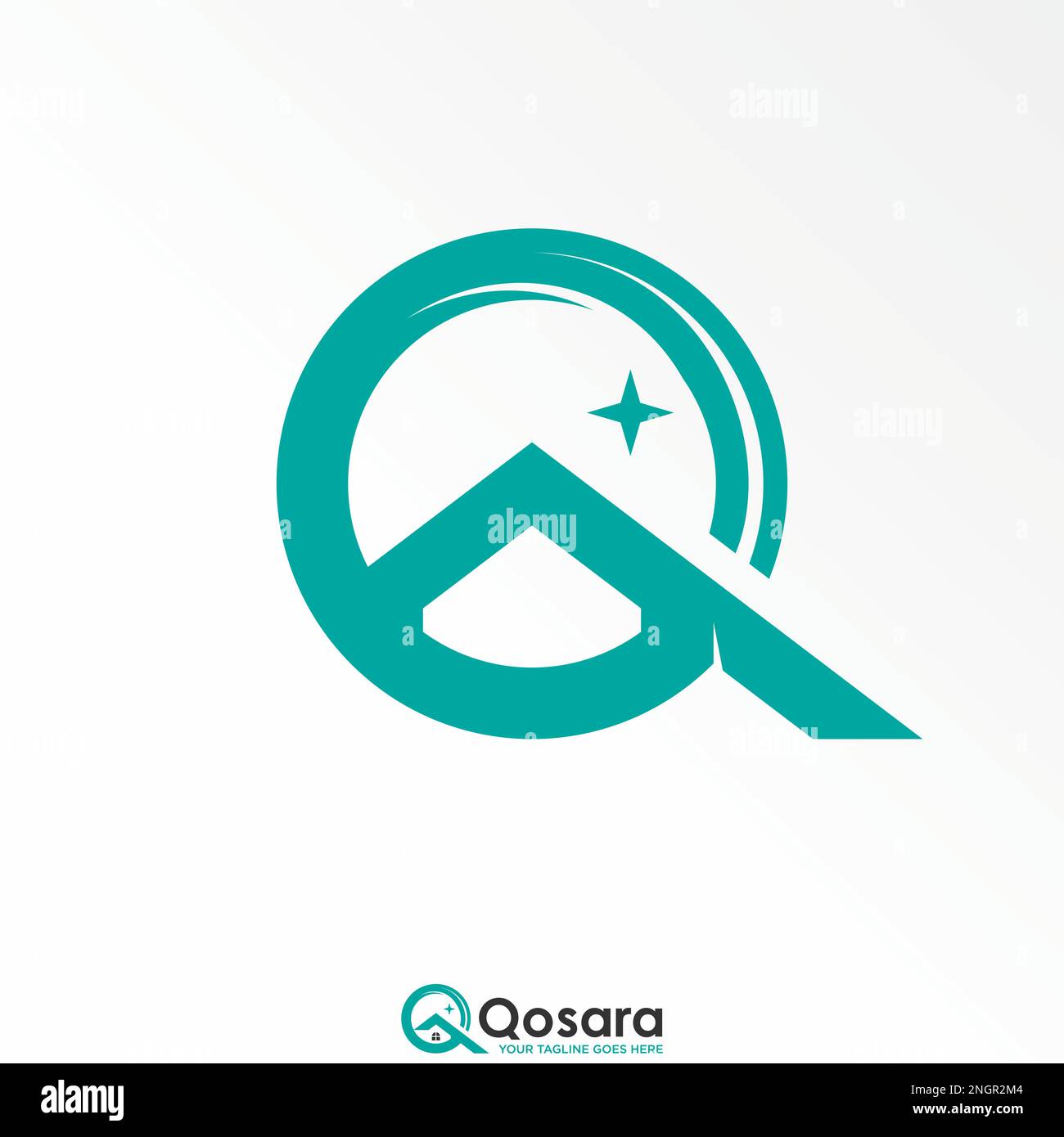 Letter or word O or Q with roof house and clear or clean image graphic ...