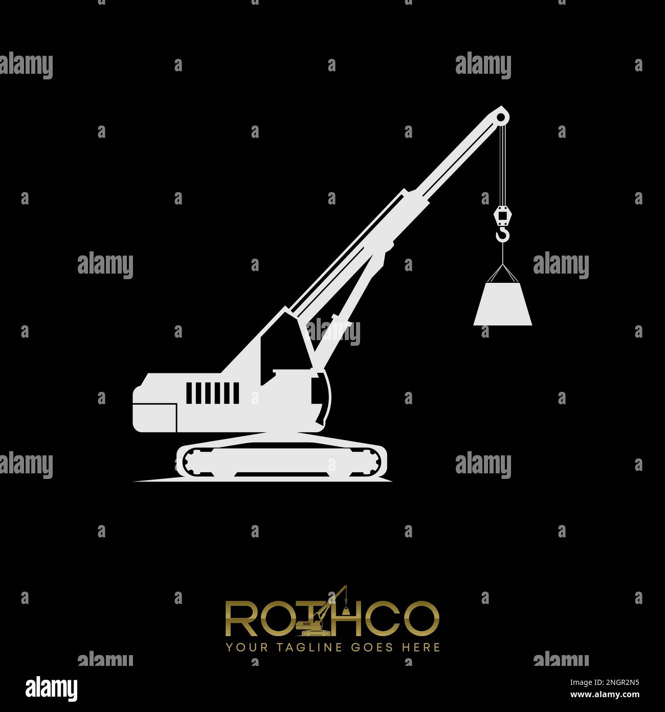 Crane on high level for heavy material image graphic icon logo design ...
