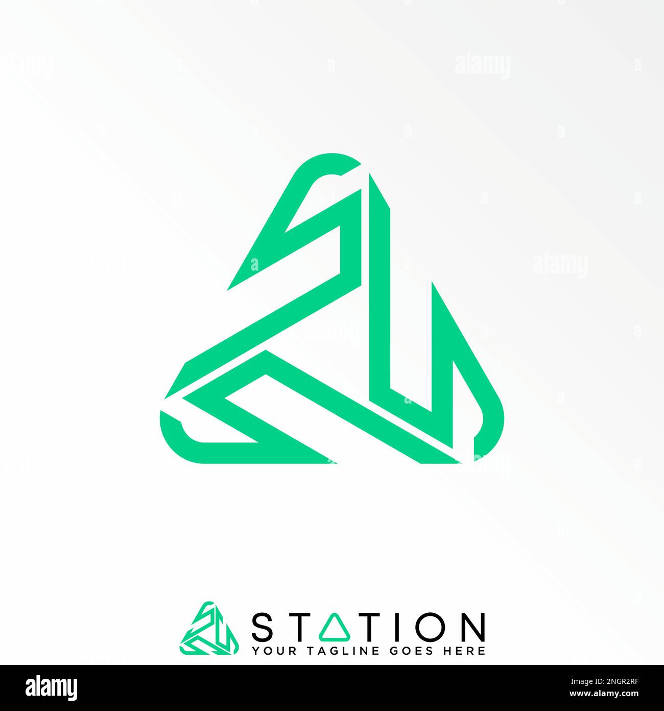 Unique letter or word three S line font in triangle around image graphic icon logo design ...