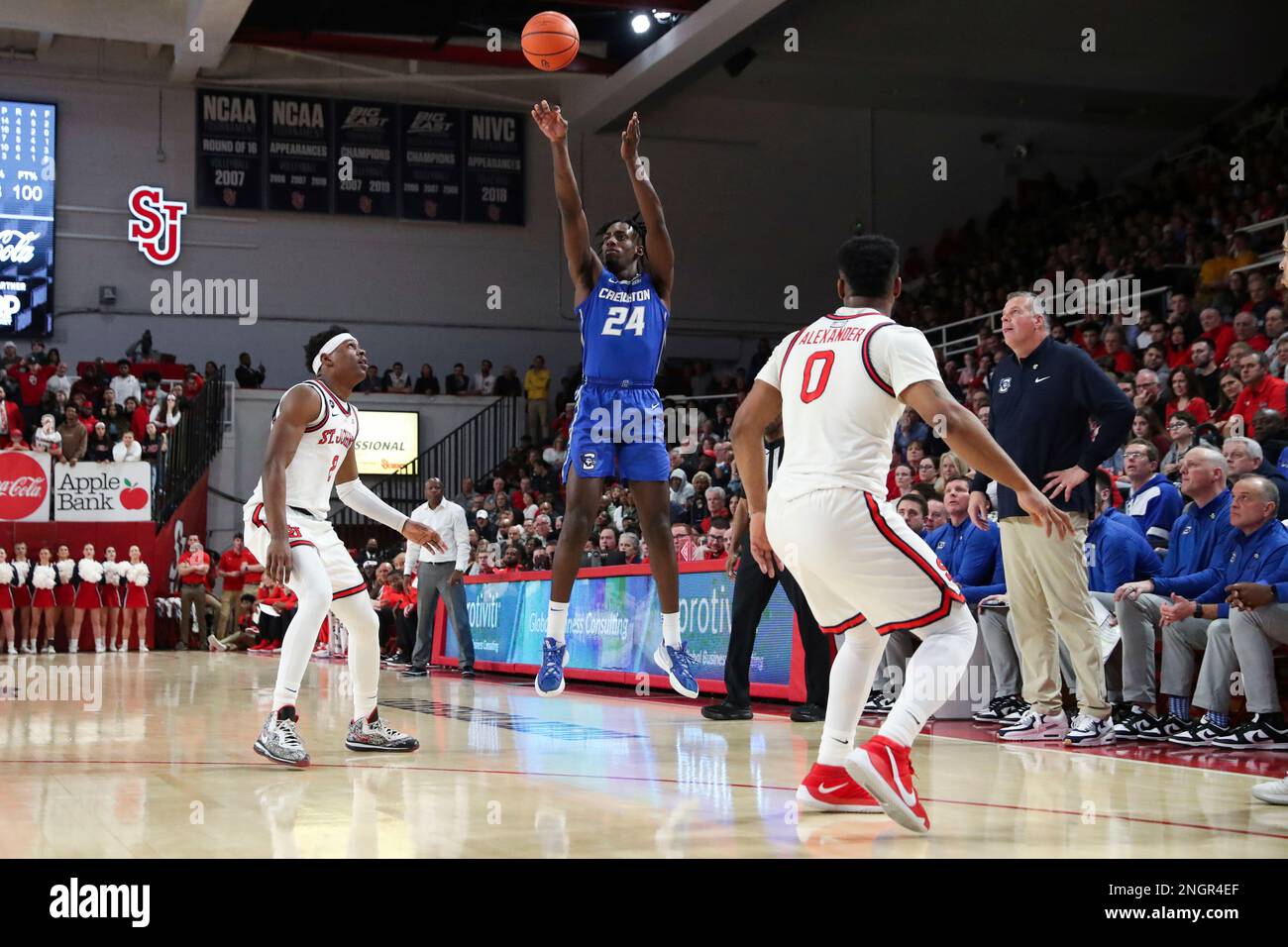Creighton forward Arthur Kaluma (24) shoots a 3-point basket against St ...