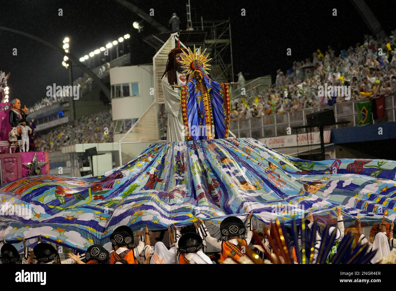 Dancers from the Estrela do Terceiro Milenio samba school perform on a ...