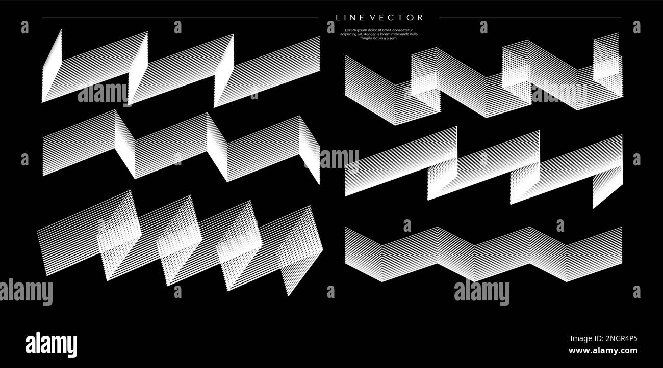 Abstract zig zag wave line design template set. Modern amplitude sharp ... Abstract zig zag wave line design template set. Modern amplitude sharp ...