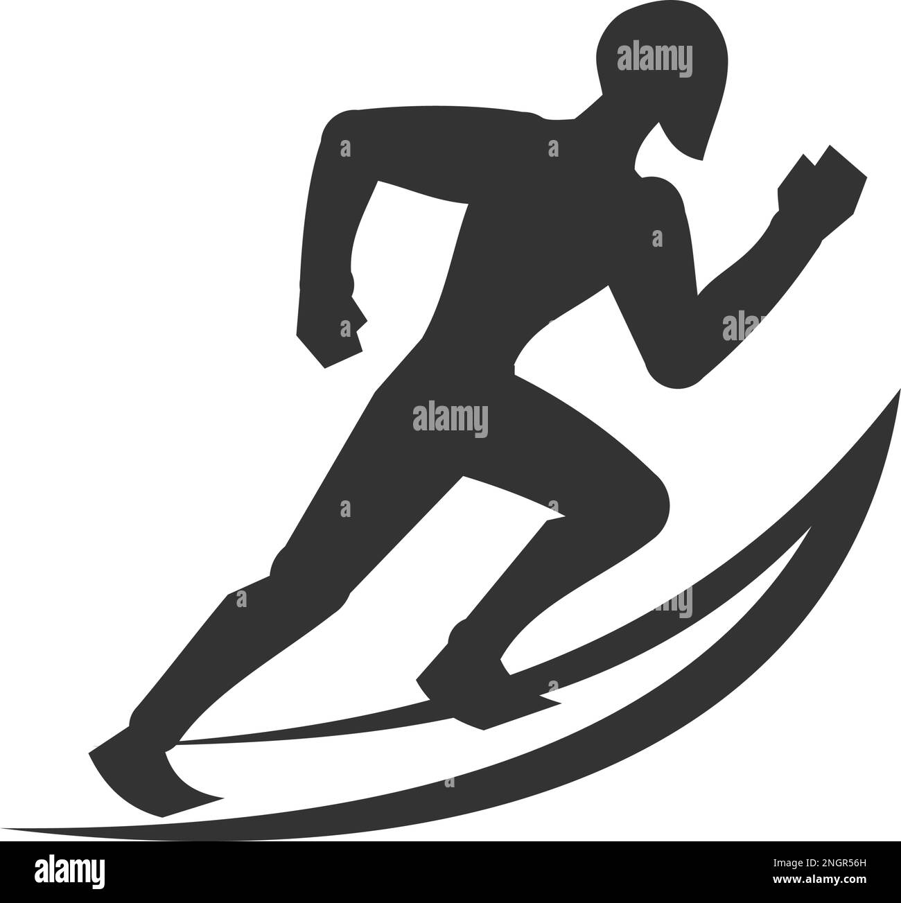 Running person logo vector Black and White Stock Photos & Images - Alamy