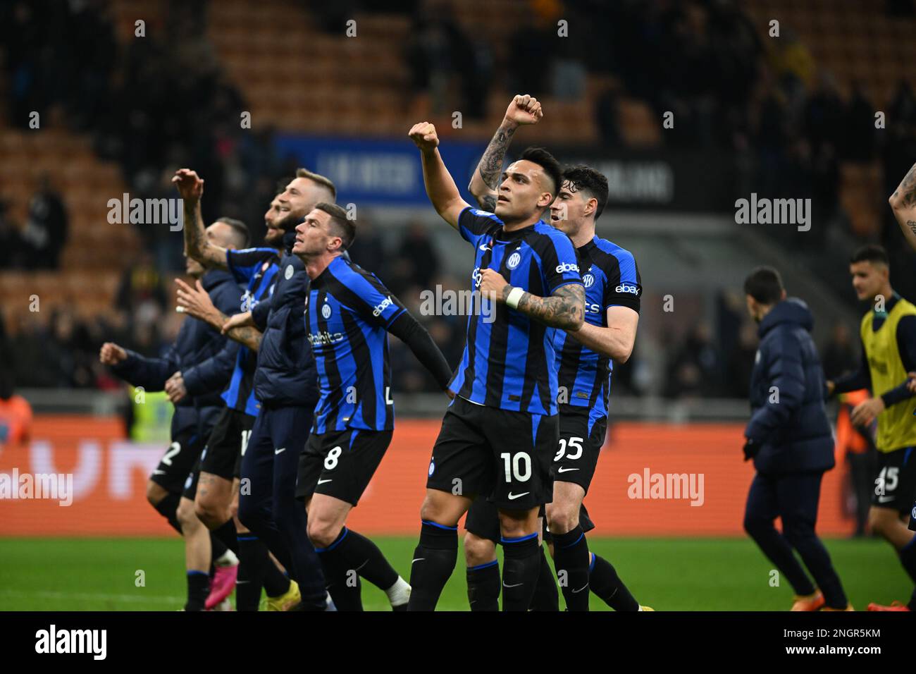 Milan, Italy. 18th Feb, 2023. Team Inter Fc celebrating after victory ...