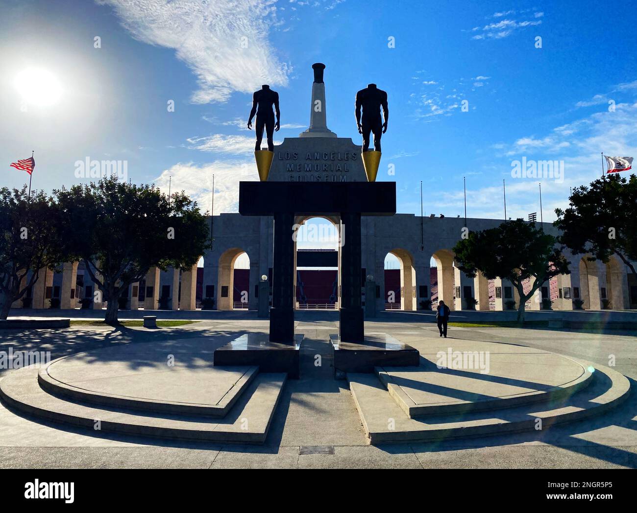 The Los Angeles Memorial Coliseum stadium in Exposition Park Stock ...