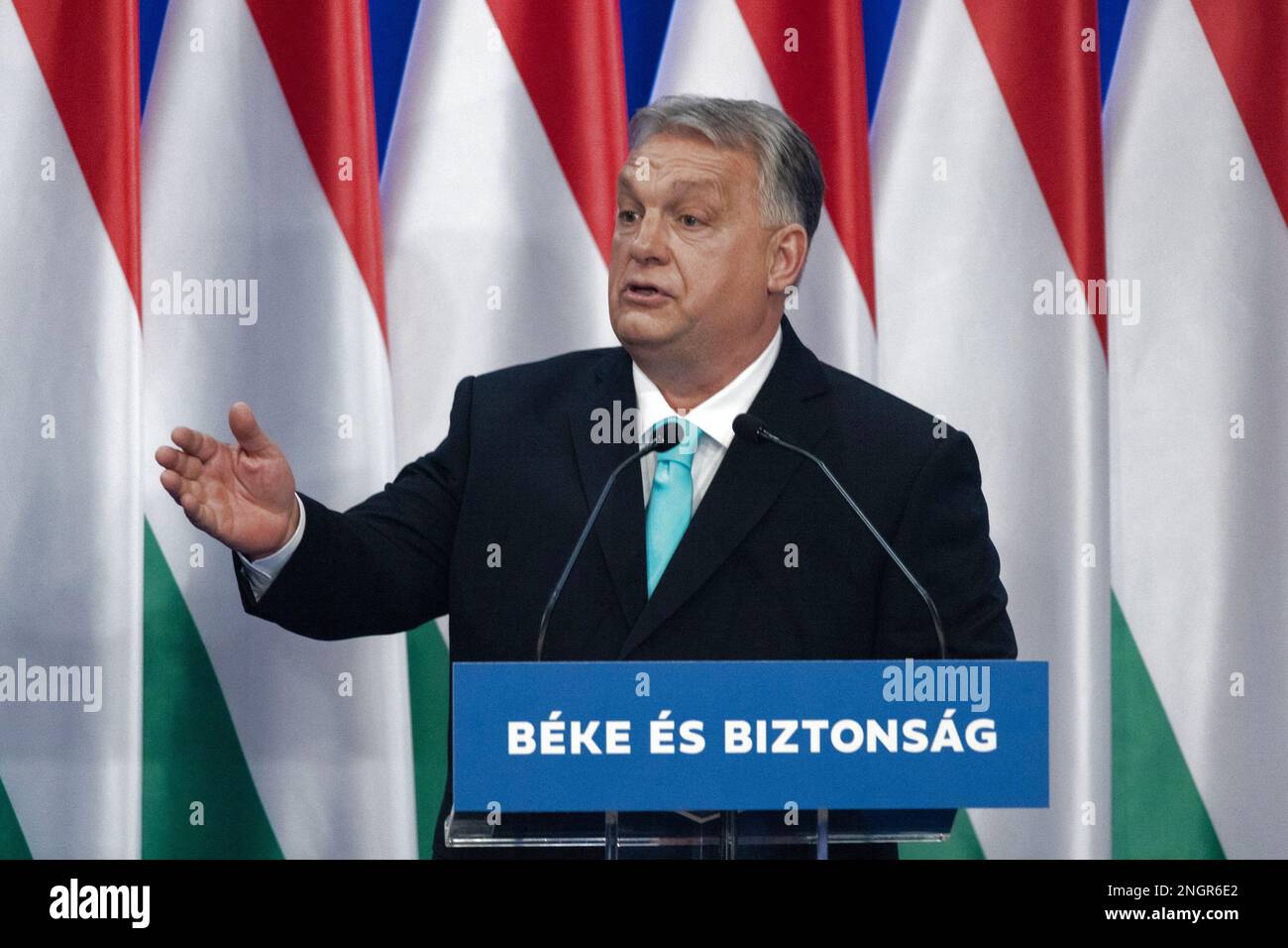 Budapest, Hungary. 18th Feb, 2023. Hungarian Prime Minister Viktor ...