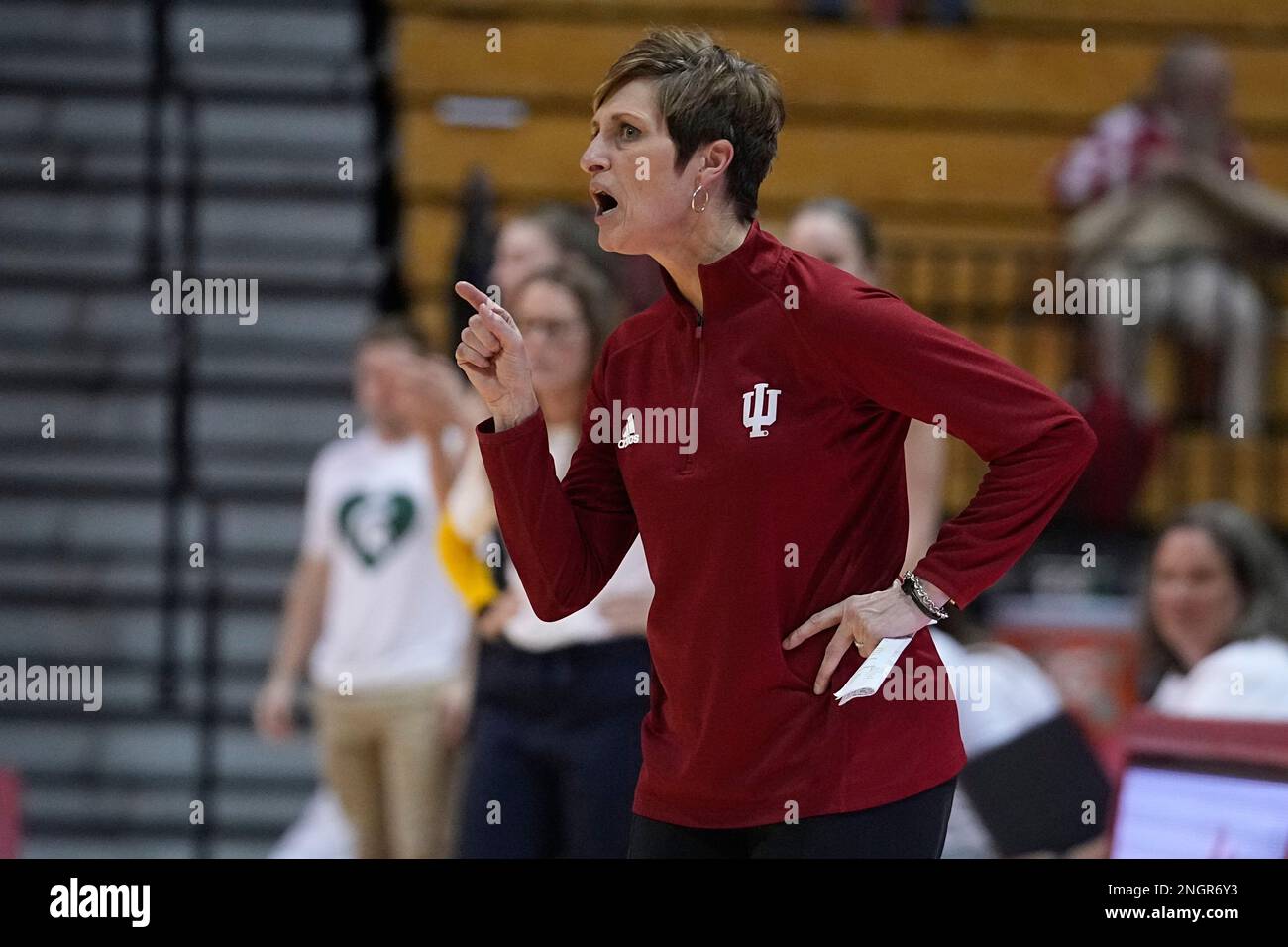 Indiana head coach Teri Moren shouts during the second half of an NCAA ...