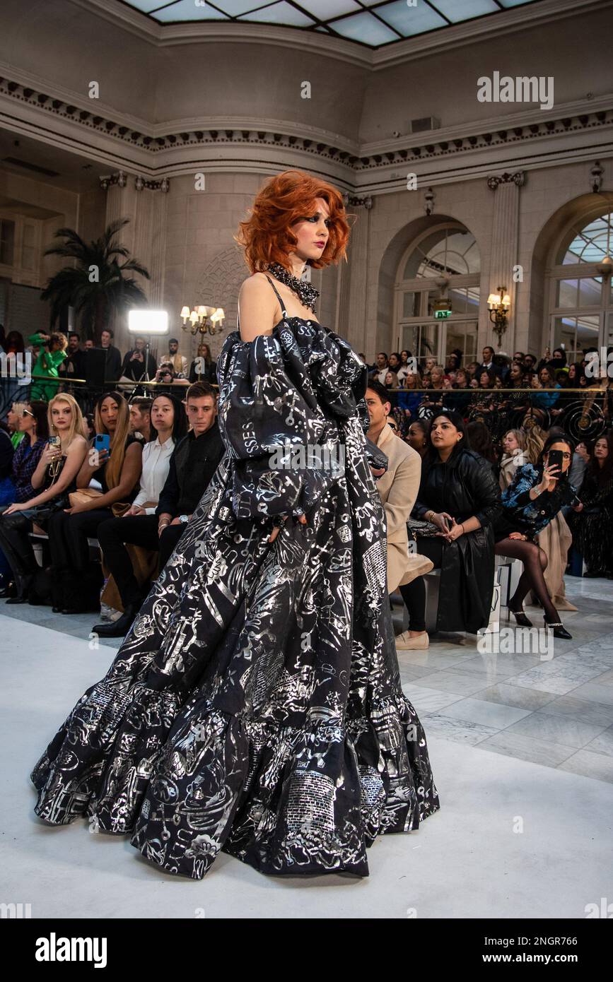 London, UK. 17th Feb, 2023. A model walks the runway at the Paul ...