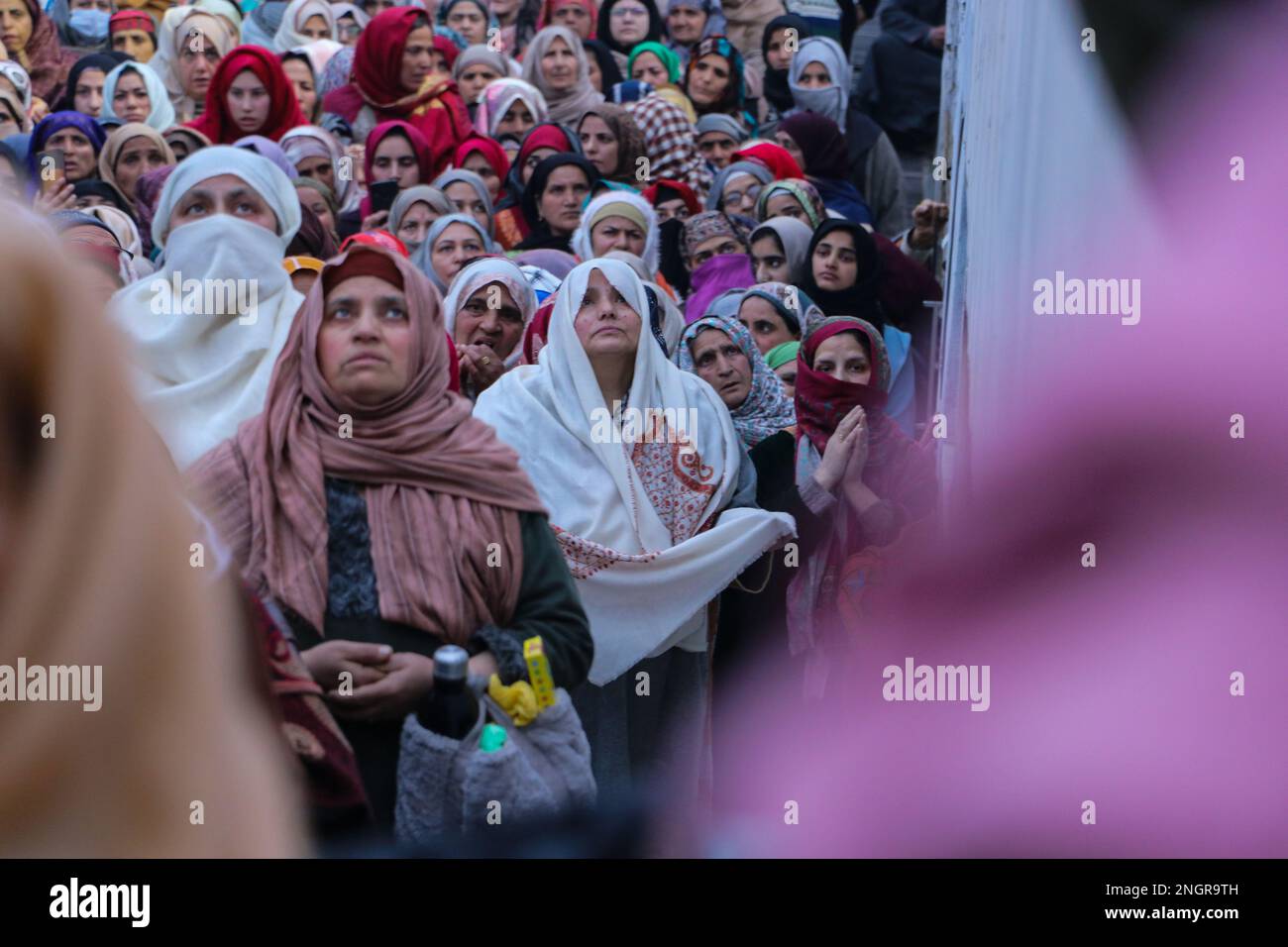 Srinagar, Kashmir. February 19, 2023, Srinagar, Jammu and Kashmir, India: Kashmiri Muslims pray ...