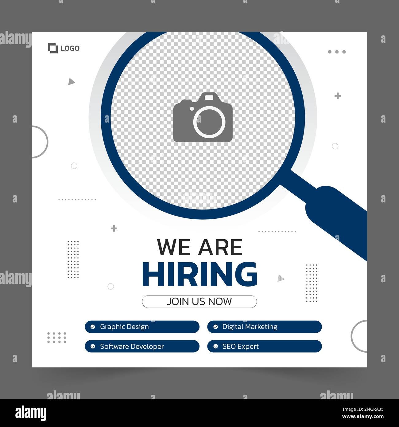 We are hiring job position social media post. Flat vector Design for ...